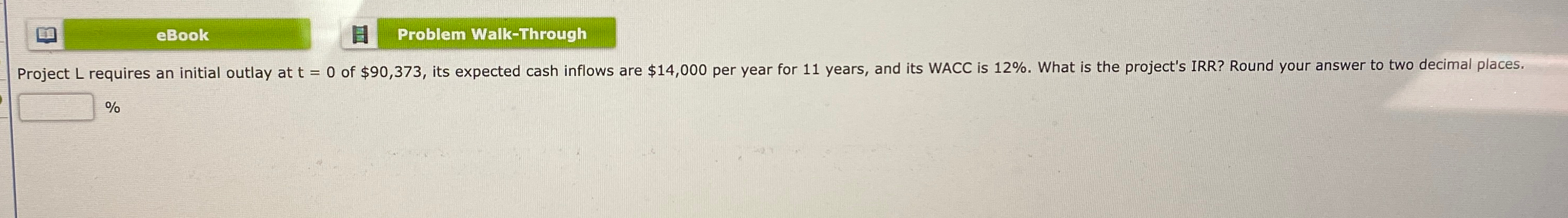 Solved eBookProblem Walk-ThroughProject L ﻿requires an | Chegg.com