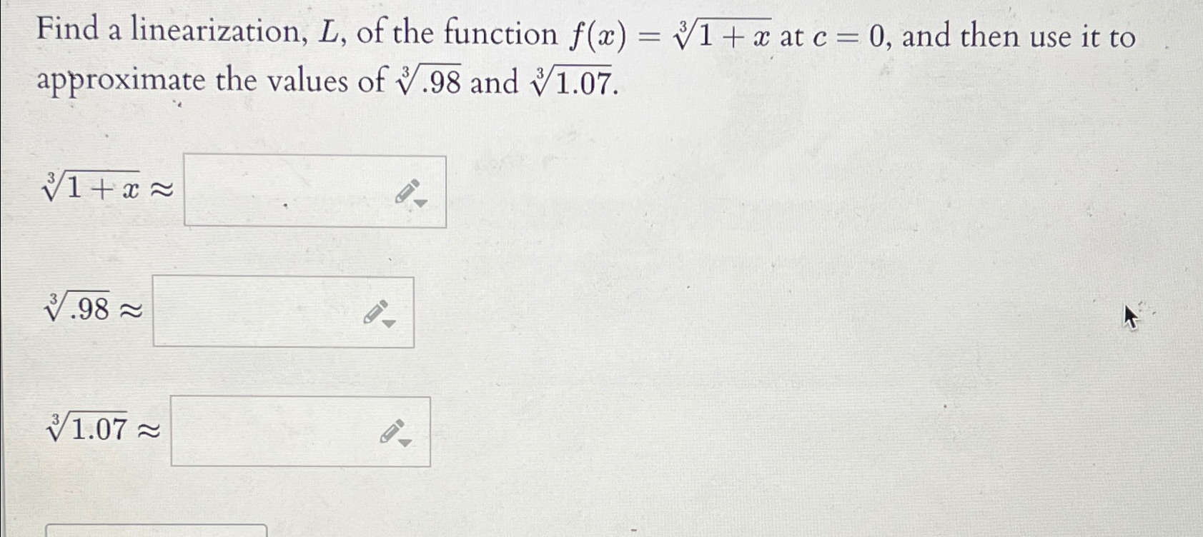 Solved Find A Linearization L ﻿of The Function Fx1x3 0478