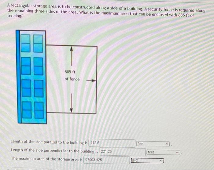 Solved A rectangular storage area is to be constructed along | Chegg.com
