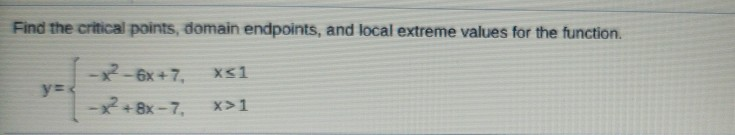 Solved a. critical points. b. domain endpoints. c. maximum | Chegg.com