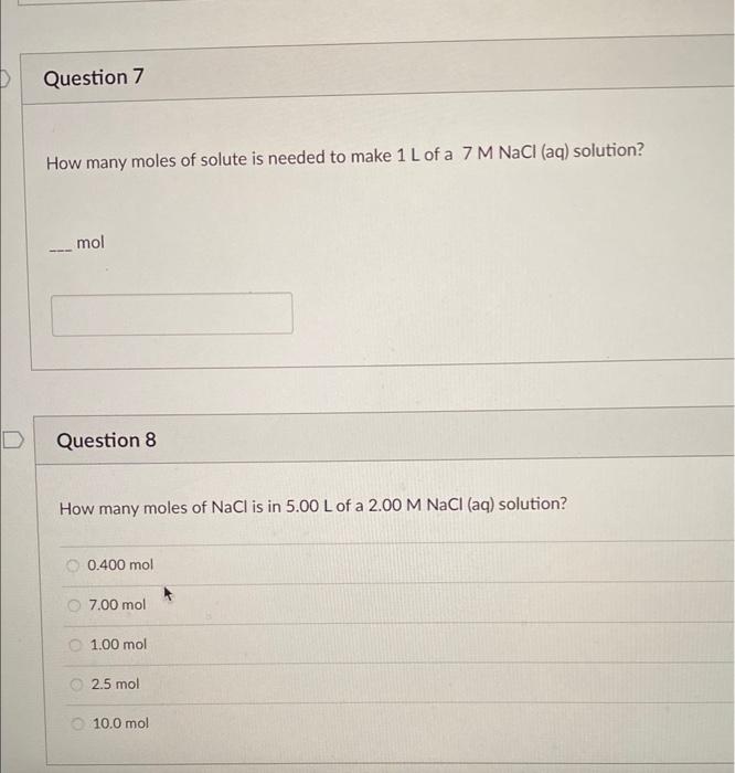 Solved How many moles of solute is needed to make 1 L of a | Chegg.com