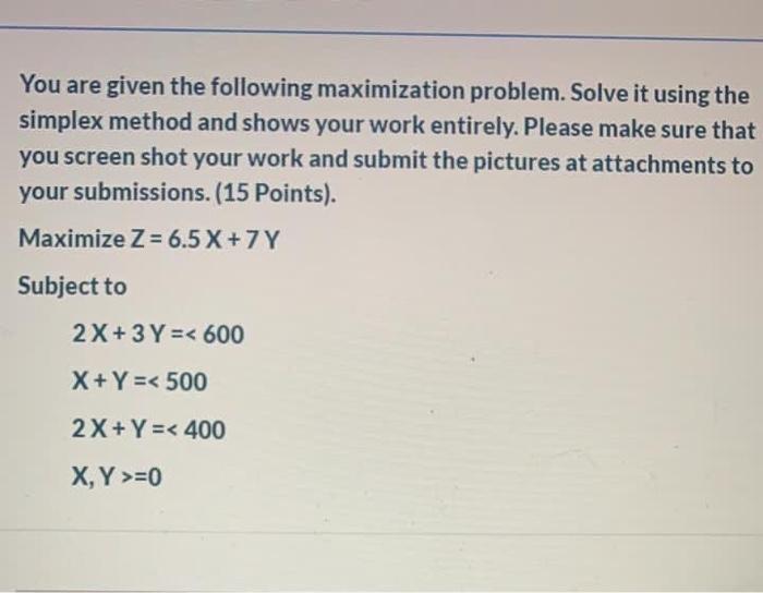 Solved You are given the following maximization problem. | Chegg.com