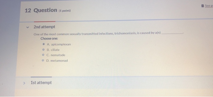 Solved Seep 12 Question (1 point) 2nd attempt One of the | Chegg.com