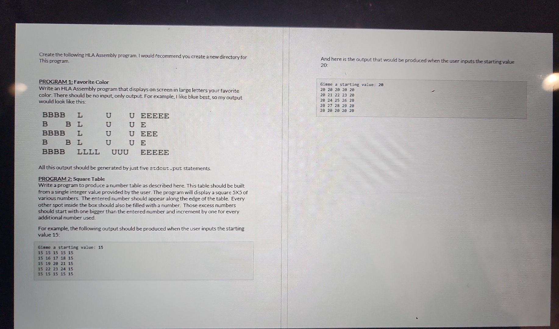 Solved All this output should be generated by just five | Chegg.com