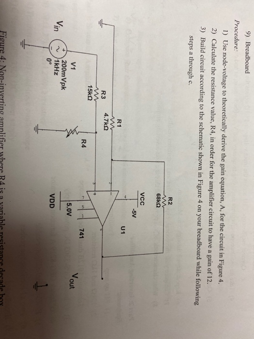 Solved 9) Breadboard Procedure: 1) Use node-voltage to | Chegg.com