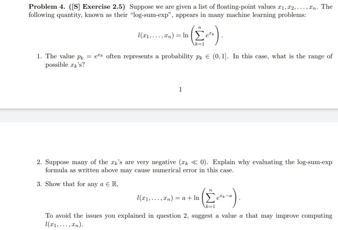 Solved Problem 4. ([S] Exercise 2.5) Suppose we are given a | Chegg.com