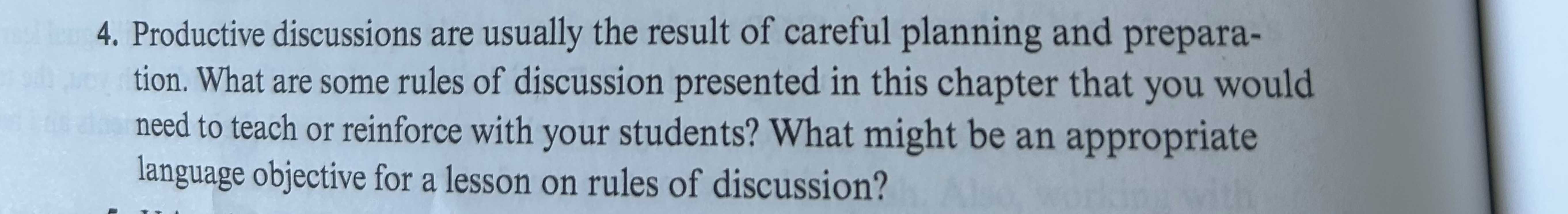 Solved Productive discussions are usually the result of | Chegg.com