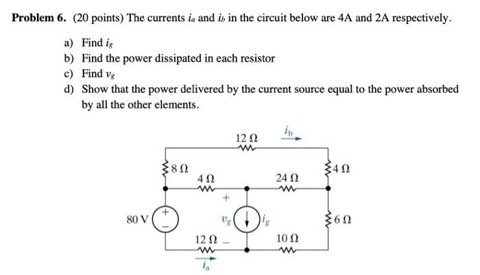 Solved Problem 6. (20 points) The currents ia and is in the | Chegg.com Solved Problem 6. (20 points) The currents ia and is in the | Chegg.com