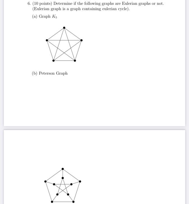 Solved 6. (10 points) Determine if the following graphs are | Chegg.com