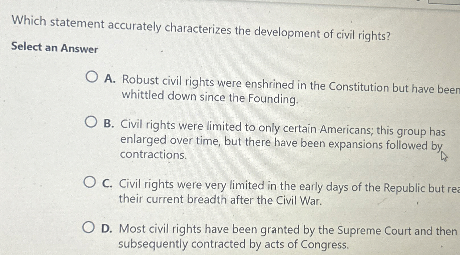 Solved Which statement accurately characterizes the | Chegg.com