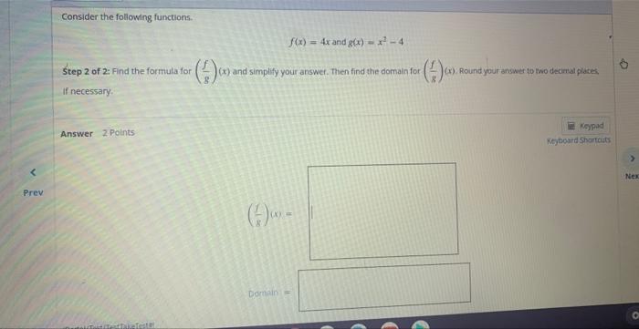 Solved Consider the following functions: f(x)=4x and | Chegg.com