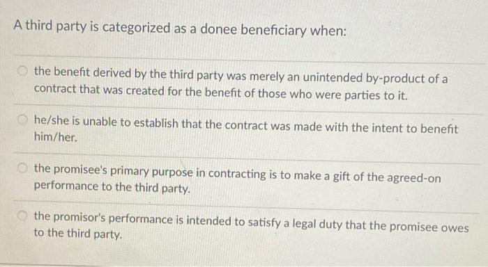 Solved Once an assignment occurs, the assignee acquires: | Chegg.com