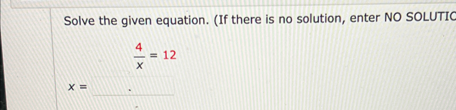 Solved Solve the given equation. (If there is no solution, | Chegg.com