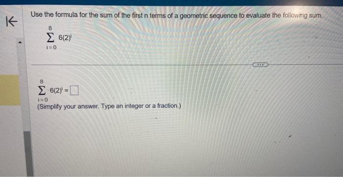 Solved Use the formula for the sum of the first n terms of a | Chegg.com