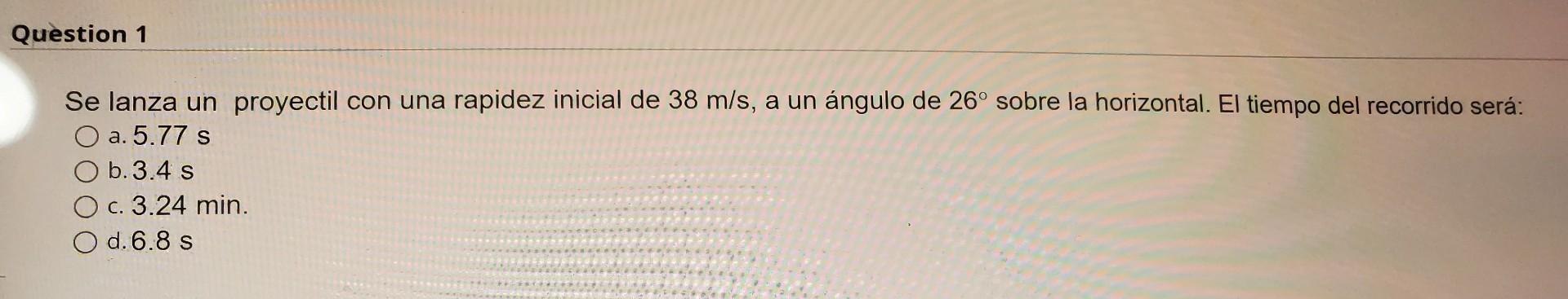 Solved Se lanza un proyectil con una rapidez inicial de 38 | Chegg.com