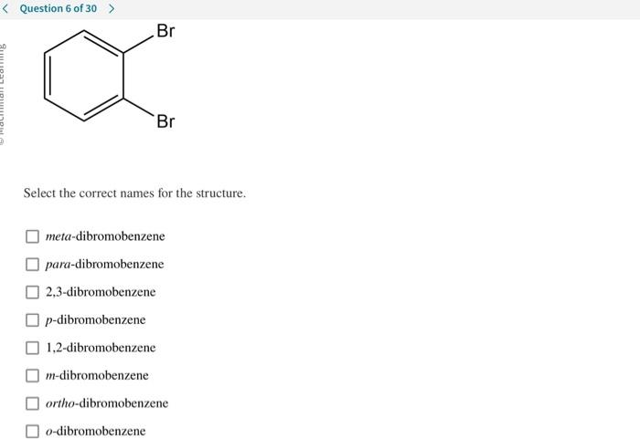 Solved Br Br Select the correct names | Chegg.com