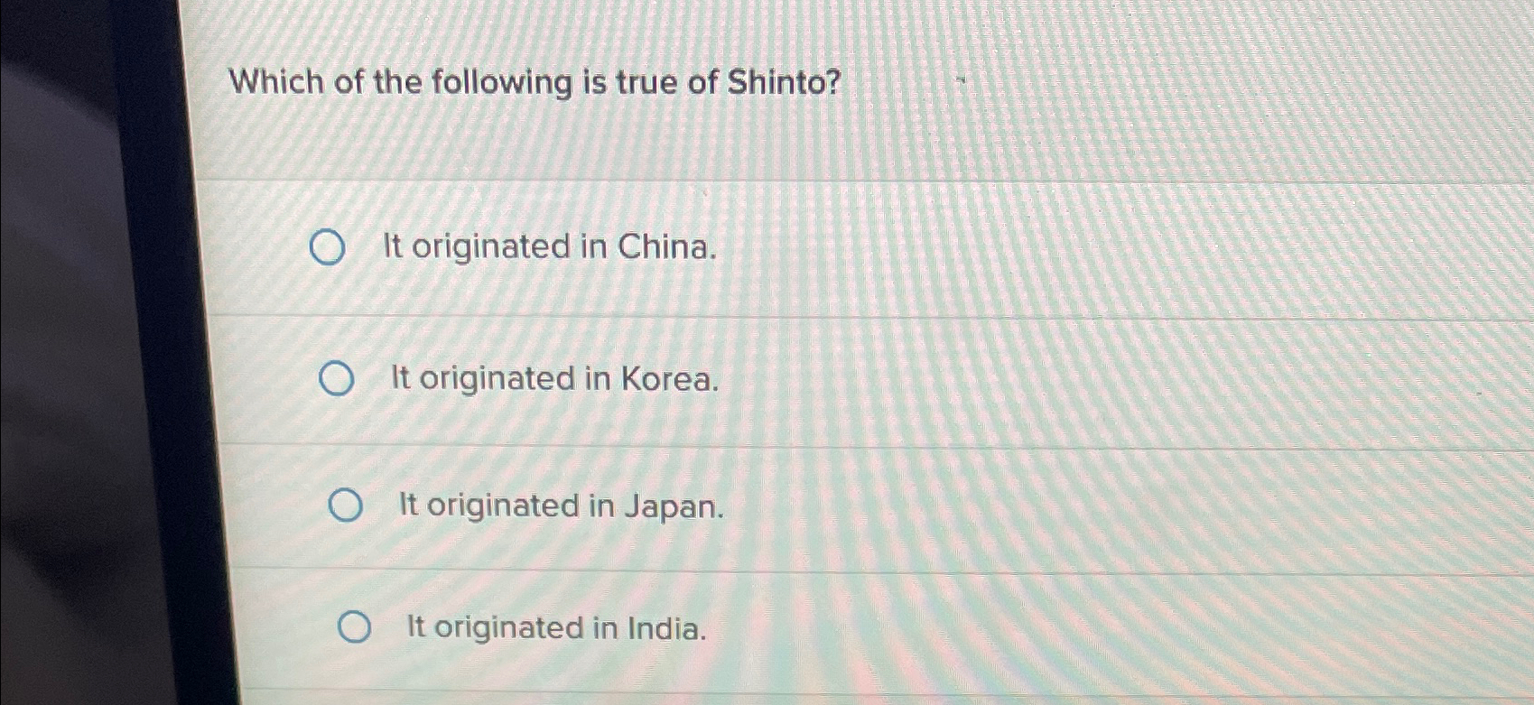Solved Which of the following is true of Shinto?It | Chegg.com