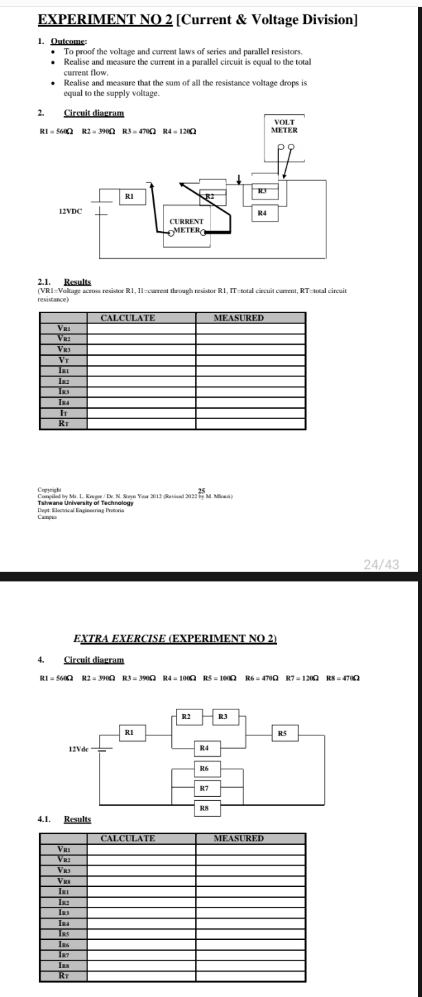 Solved EXPERIMENT NO 2 [Current & Voltage | Chegg.com
