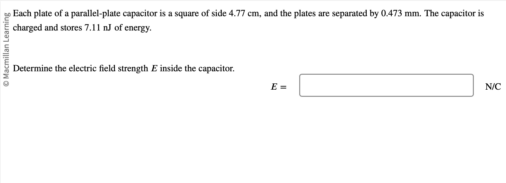 Solved bach plate of a parallel-plate capacitor is a square | Chegg.com