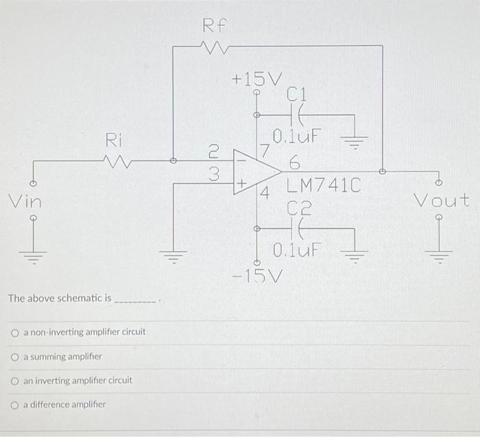 Solved The above schematic is a non-inverting amplifier | Chegg.com
