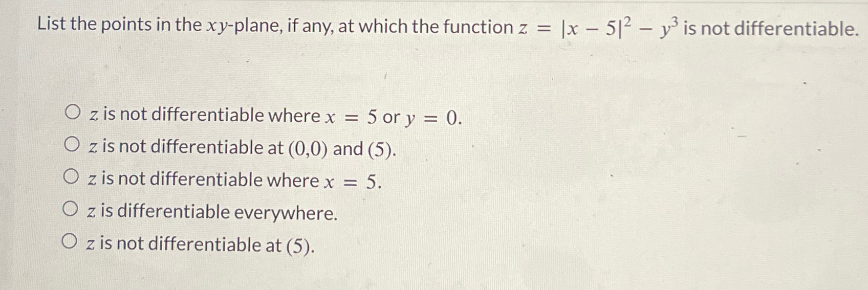 Solved List the points in the xy-plane, if any, at which the | Chegg.com