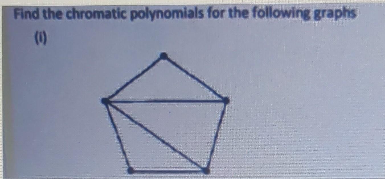 Find the chromatic polynomials for the following | Chegg.com