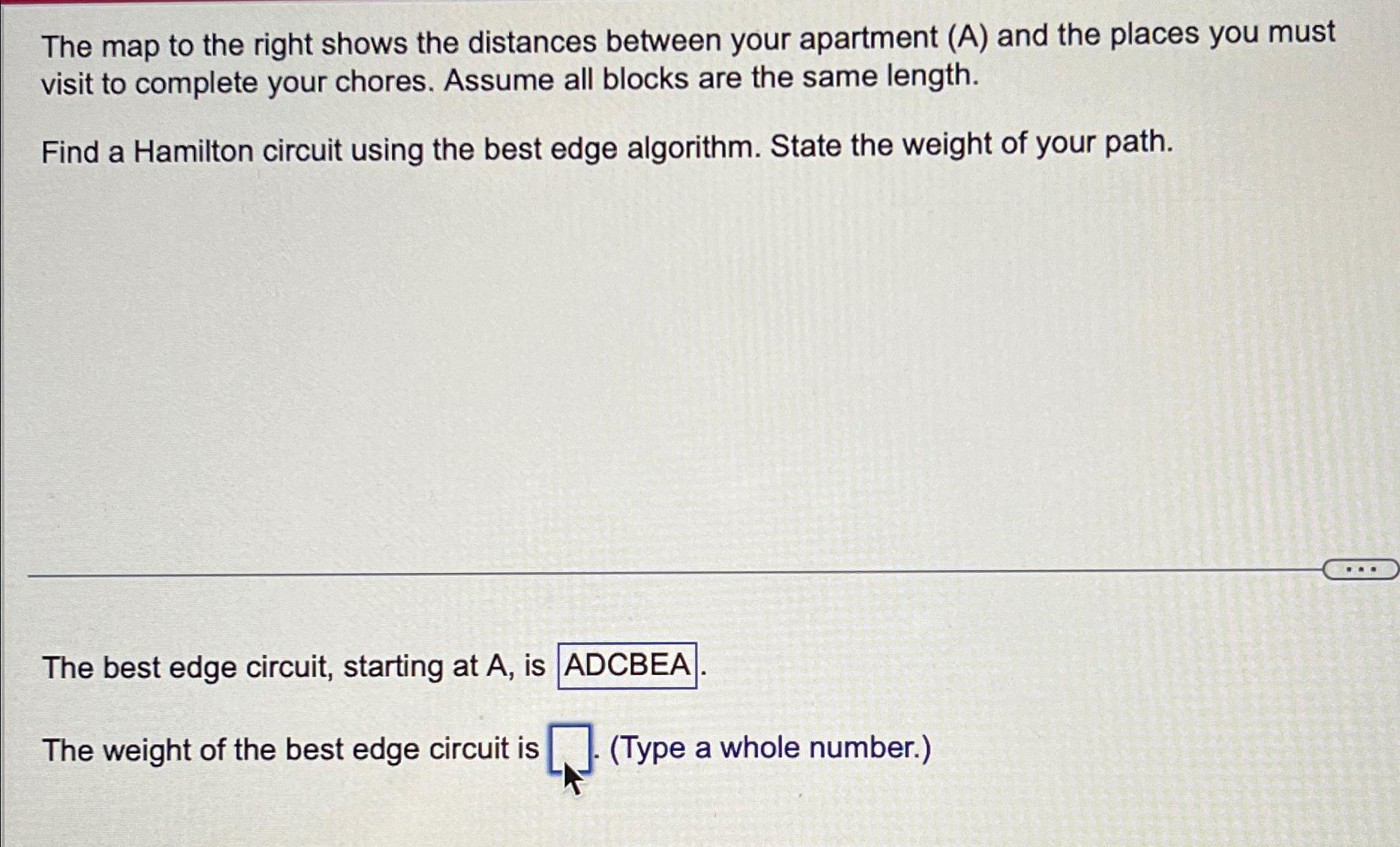 Solved The map to the right shows the distances between your | Chegg.com
