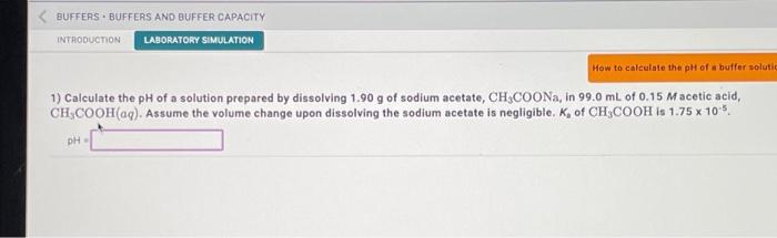 Solved BUFFERS BUFFERS AND BUFFER CAPACITY INTRODUCTION | Chegg.com