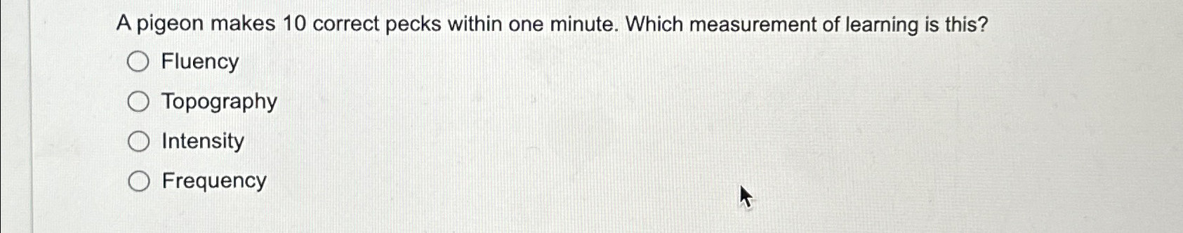 Solved A pigeon makes 10 ﻿correct pecks within one minute. | Chegg.com