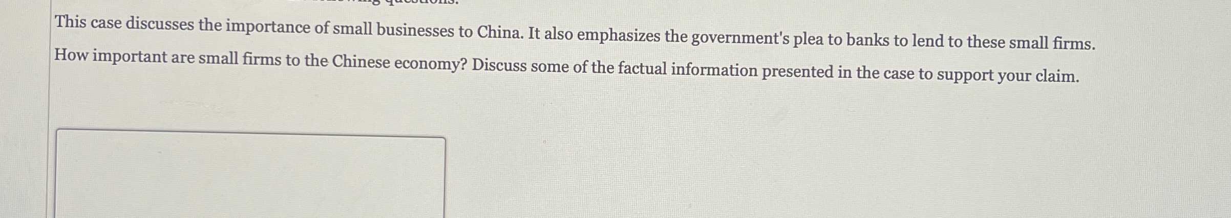 Solved This case discusses the importance of small | Chegg.com