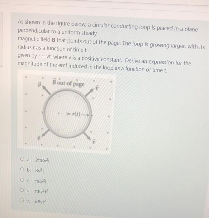 Solved As shown in the figure below, a circular conducting | Chegg.com