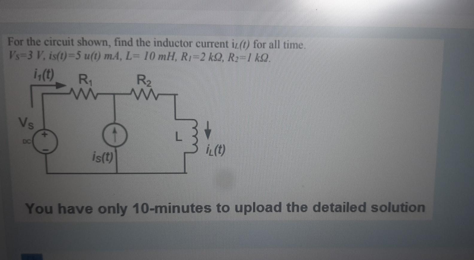 Solved For the circuit shown, find the inductor current | Chegg.com