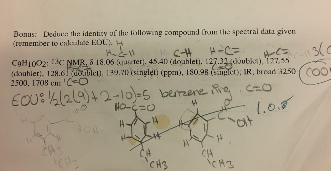 Solved 1 Bonus: Deduce the identity of the following | Chegg.com