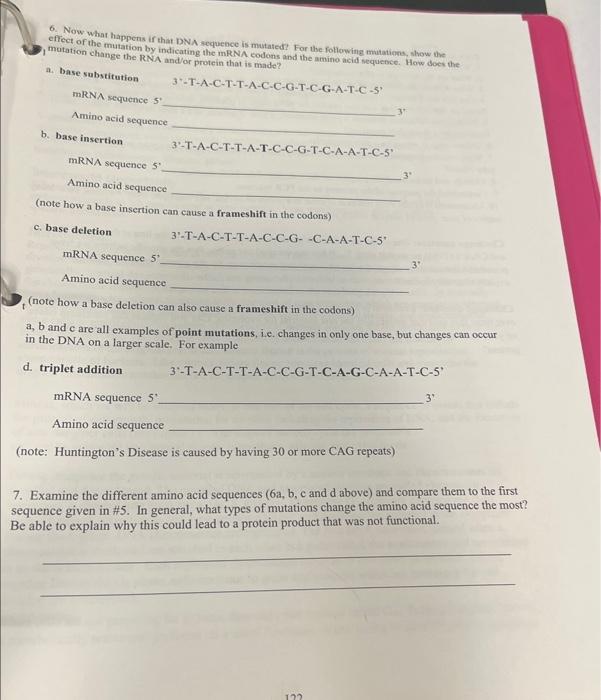 Solved b. base insertion | Chegg.com