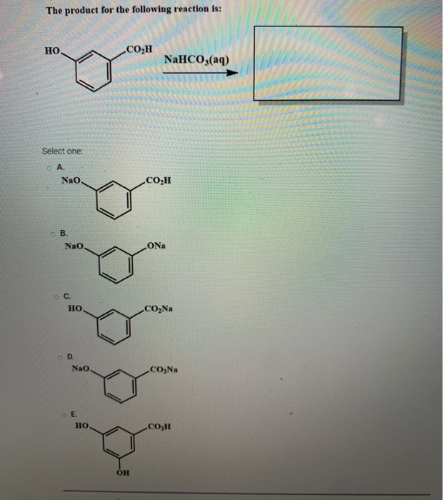 Solved The product for the following reaction is: CO2H | Chegg.com