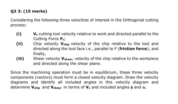 Solved Considering the following three velocities of | Chegg.com