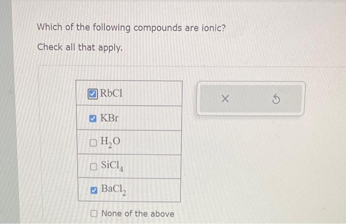 Solved Which of the following compounds are ionic? Check all | Chegg.com