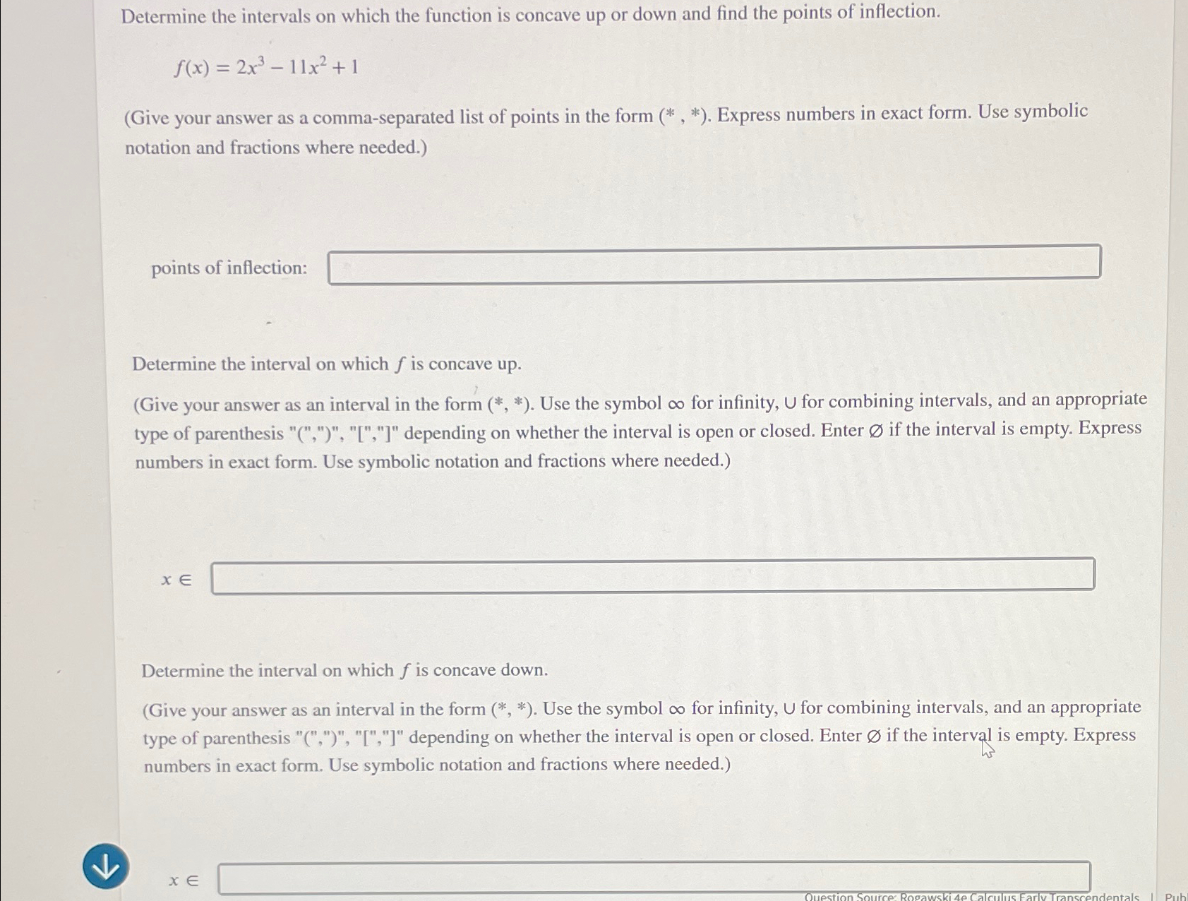 Solved Determine the intervals on which the function is | Chegg.com