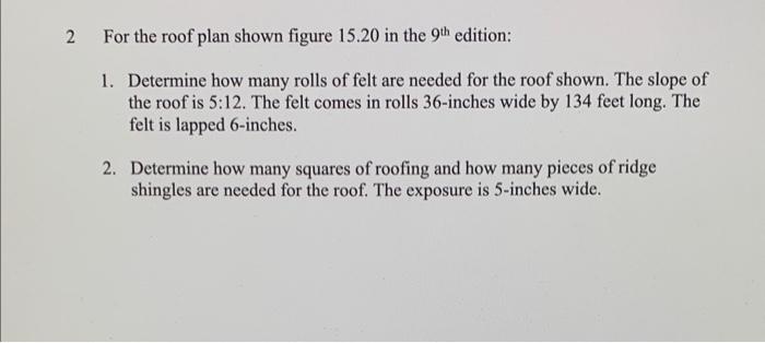 Solved 2 For the roof plan shown figure 15.20 in the 9th | Chegg.com