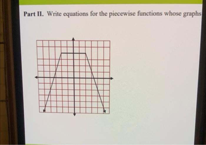 Solved Part II. Write equations for the piecewise functions | Chegg.com