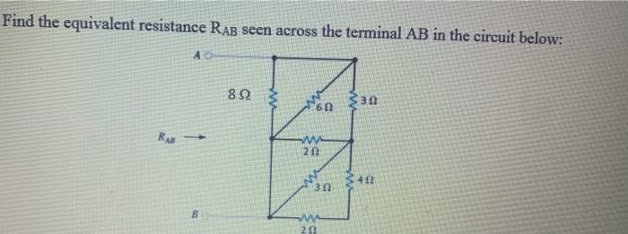 Solved Find the equivalent resistance Rab seen across the | Chegg.com