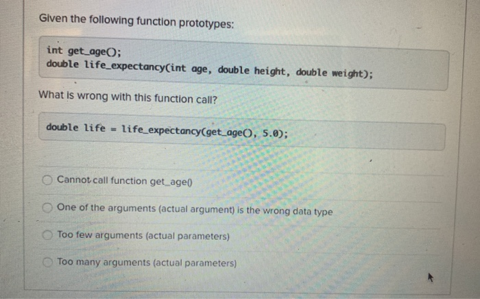 Solved What Is The Return Data Type Of The Following 9526
