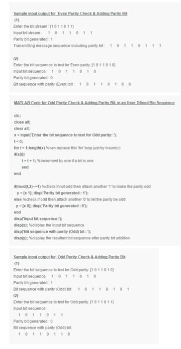 Even & Odd Parity Check, Generate & Add Parity Bit, | Chegg.com