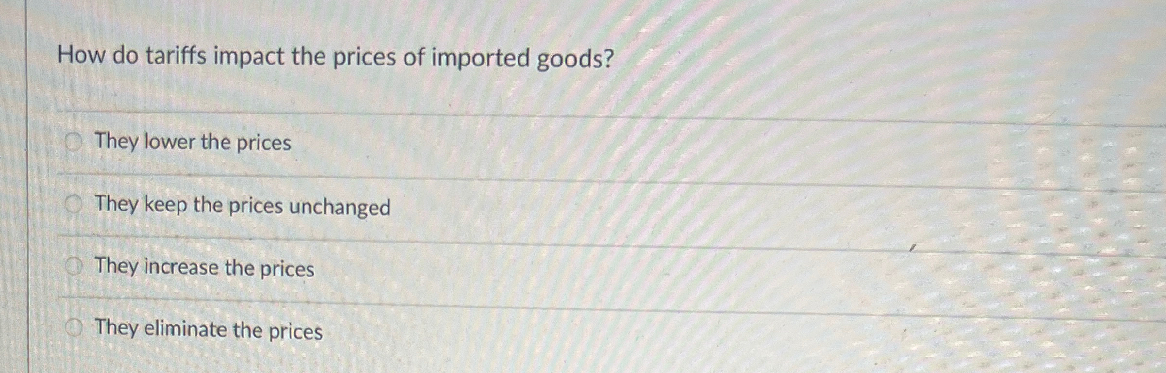 Solved How do tariffs impact the prices of imported | Chegg.com