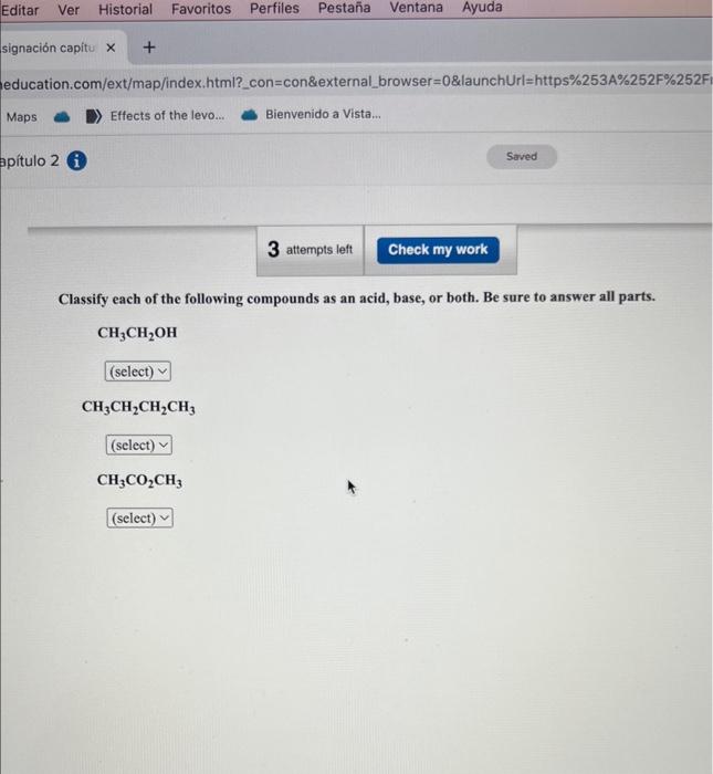 Solved Classify each of the following compounds as an acid, | Chegg.com