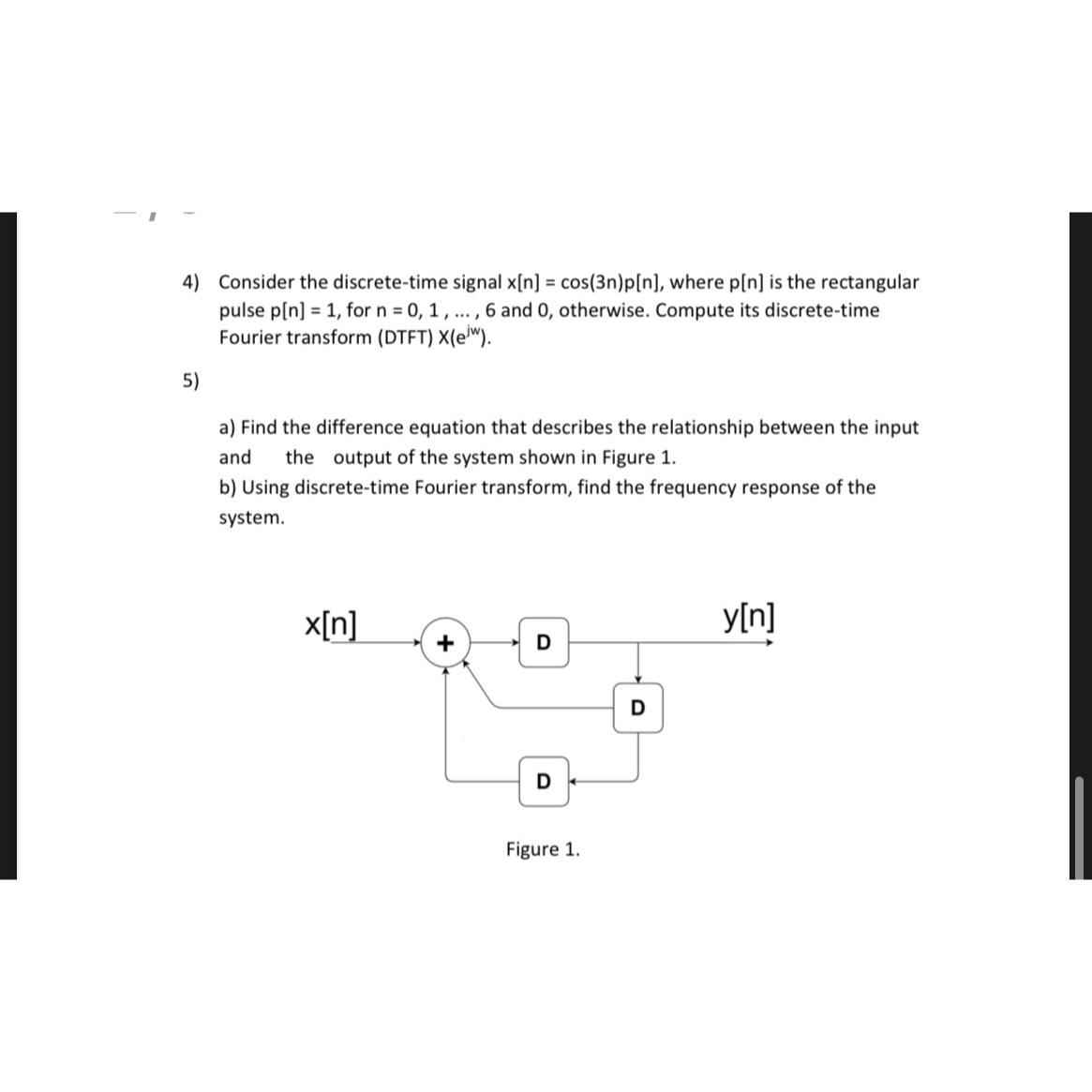Solved Consider the discrete-time signal x[n]=cos(3n)p[n], | Chegg.com