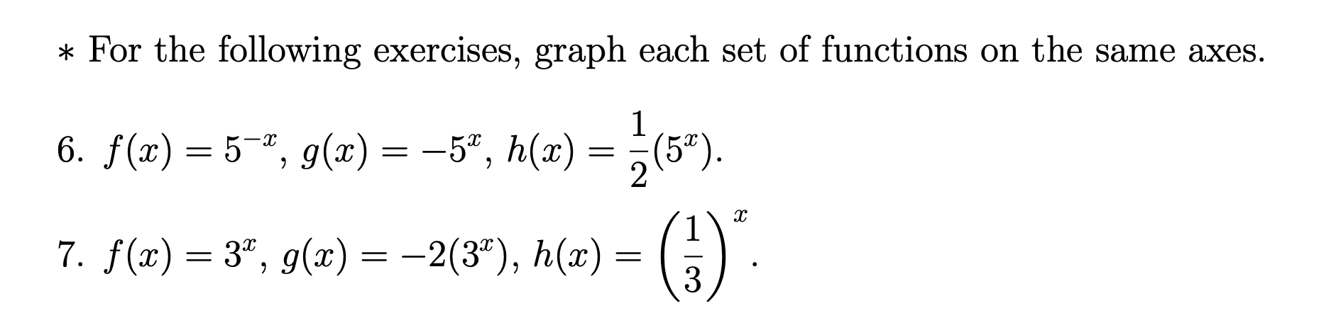 Solved For the following exercises, graph each set of | Chegg.com