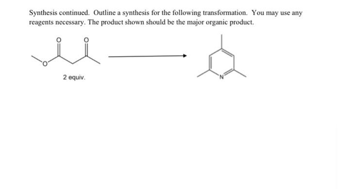 Solved (1) Synthesis. Outline a synthesis for the following | Chegg.com