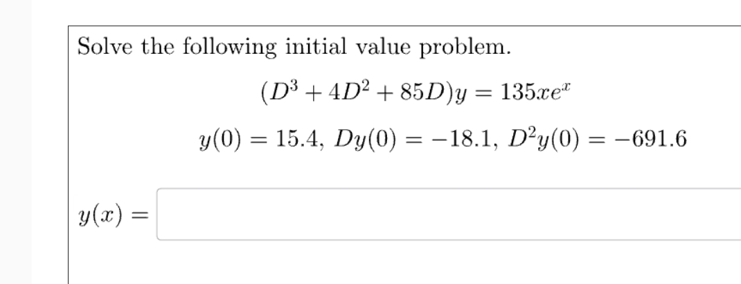 Solved Solve the following initial value | Chegg.com