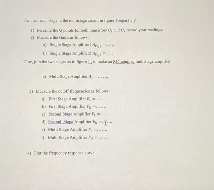 Solved Connect the Multistage Amplifier circuit as shown in | Chegg.com
